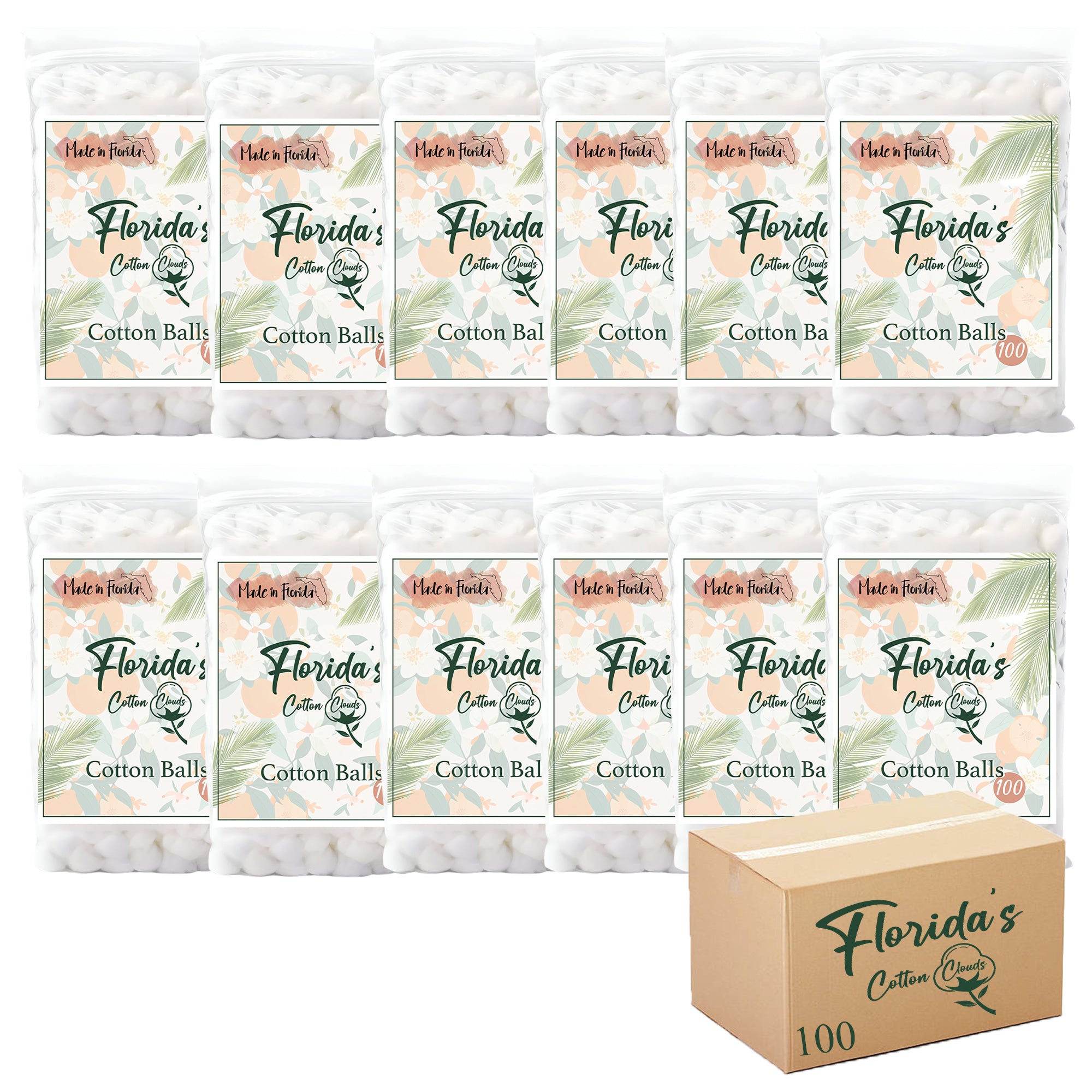 Cotton Balls Box 100 Units – Florida's Cotton Clouds