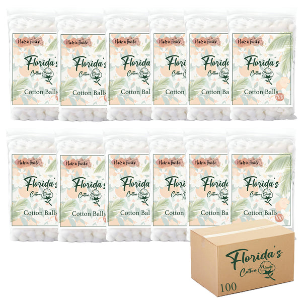 Organic Cotton Balls Box 100 Units – Florida's Cotton Clouds