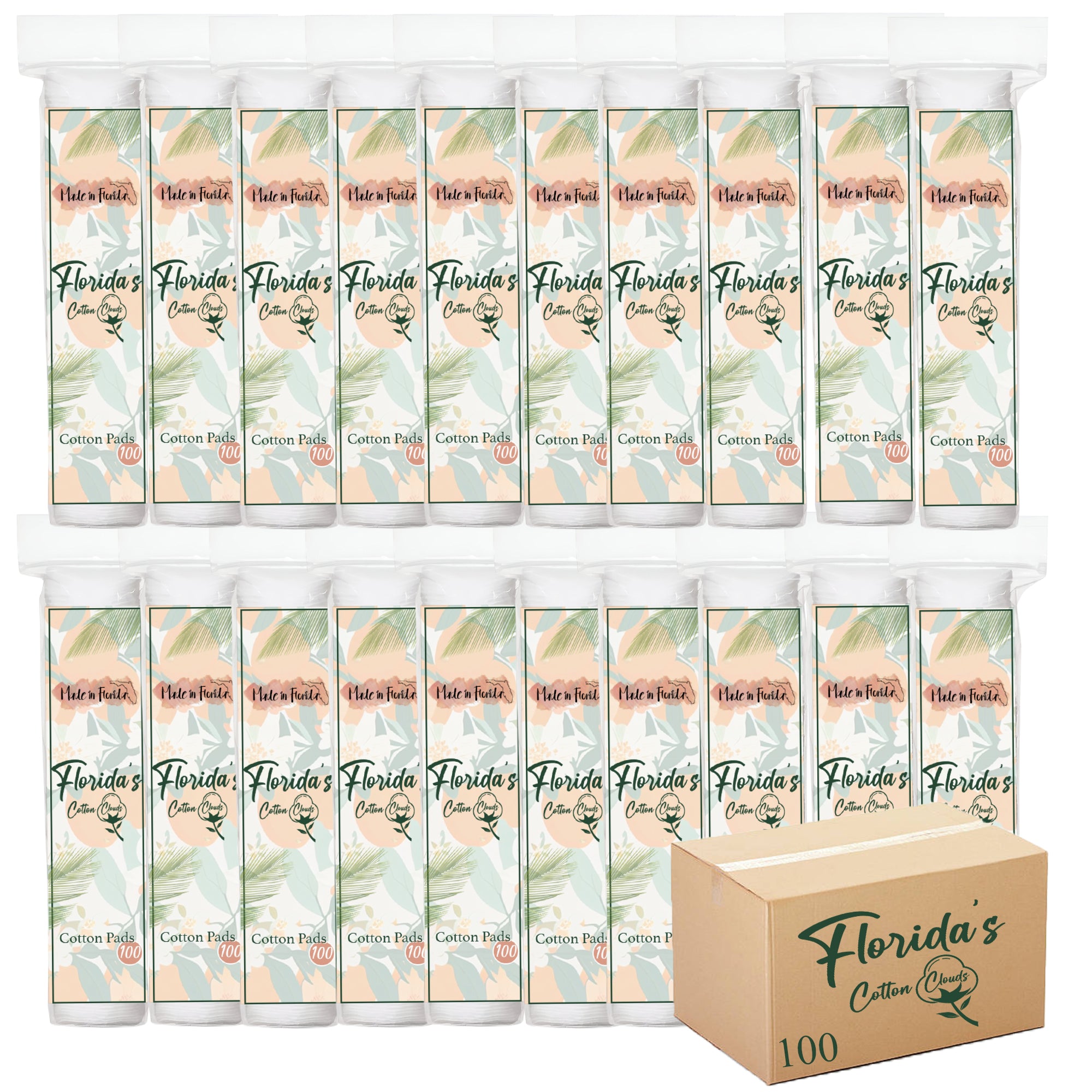 Cotton Pads Box 100 Units – Florida's Cotton Clouds